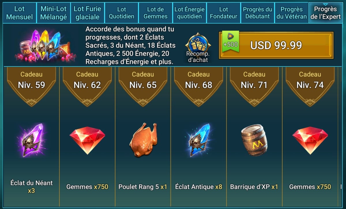 Réduire le prix d'achat des packs RSL ! - Alucare